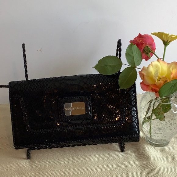 Michael Kors | Bags | Michael Kors Black Snakeskin Wallet | Poshmark